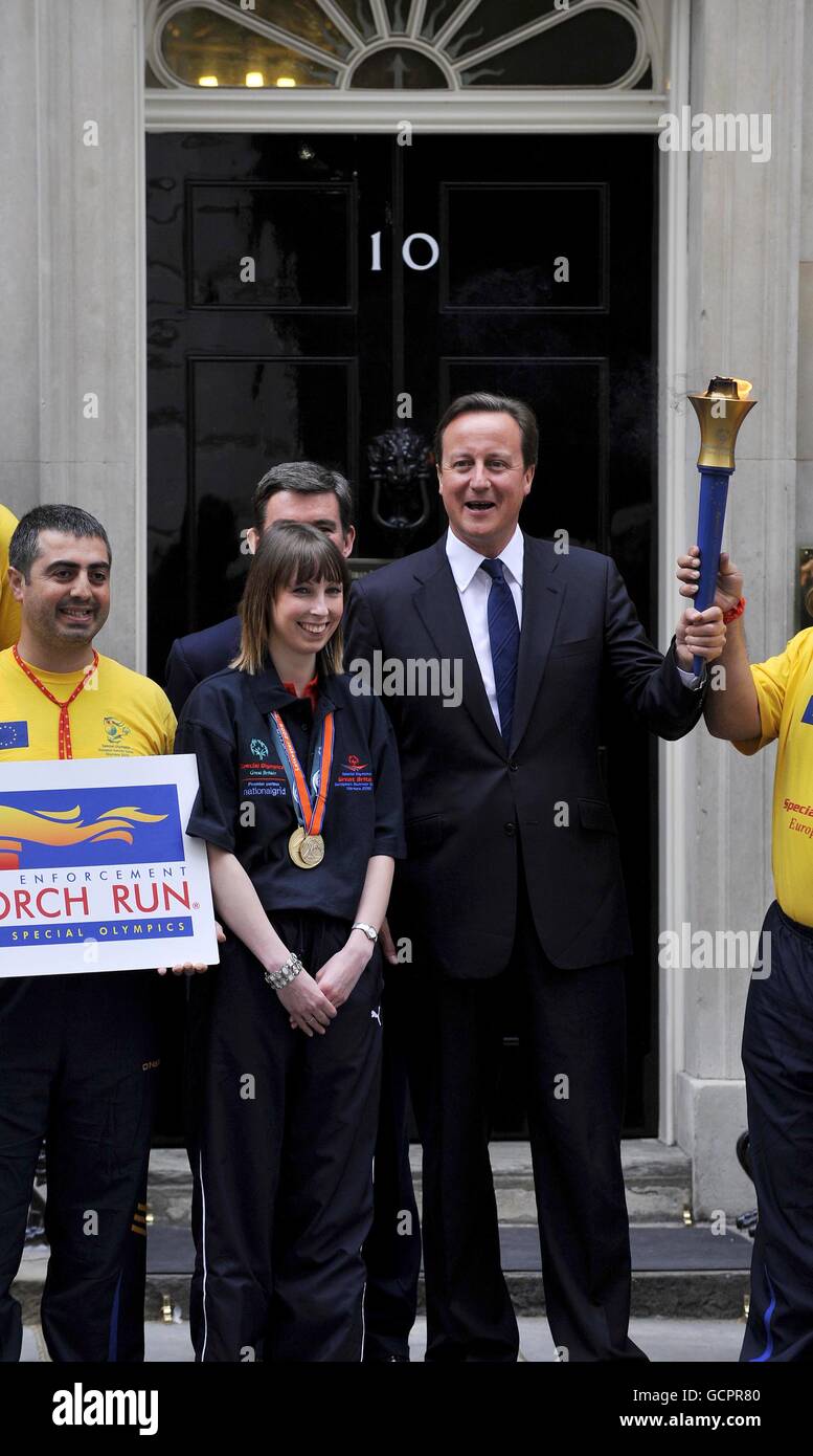 Prime Minister David Cameron outside 10 Downing Street in London, with ...