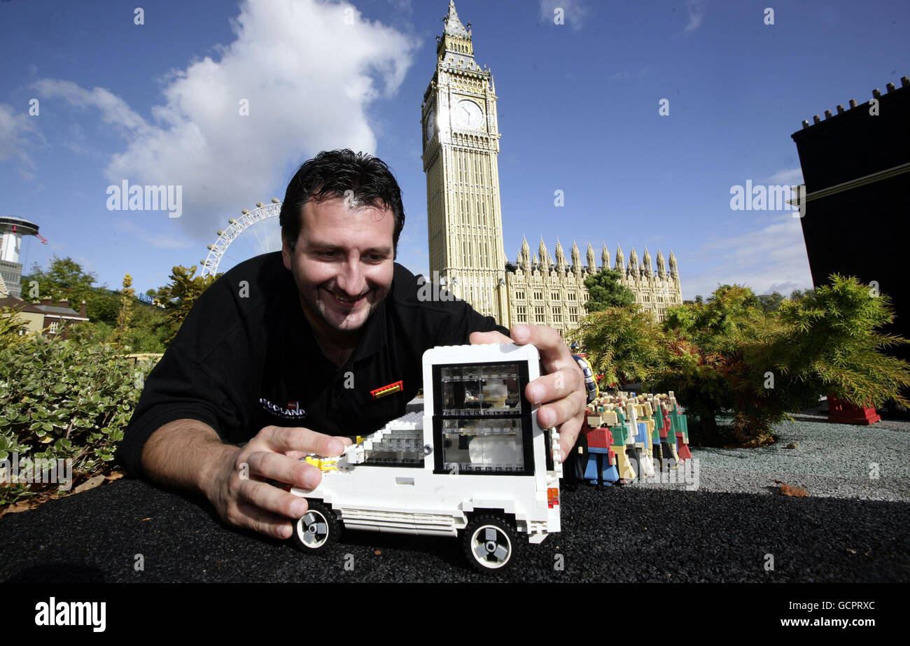 Model maker Giorgio Pastero places the attraction's version of the ...