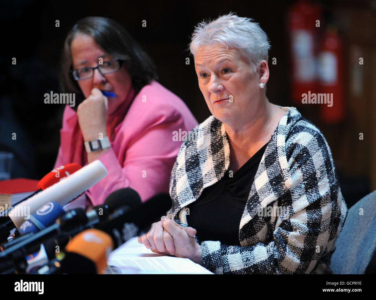 Margaret Kennedy, (left) from Ireland and Sue Cox from the UK speak ...
