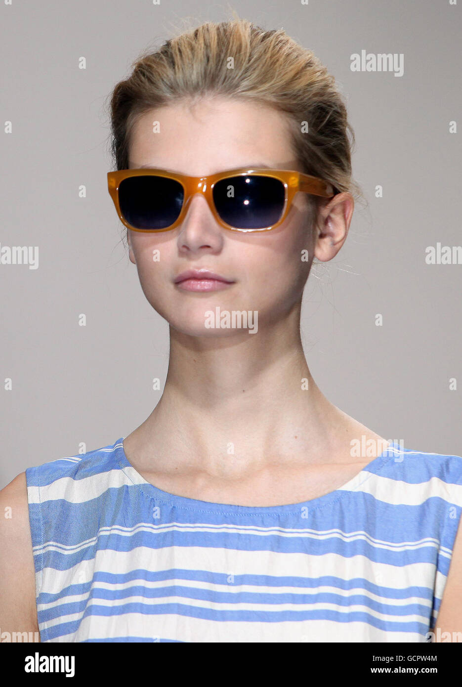 A model on the catwalk at the Margaret Howell Spring/Summer Collection ...