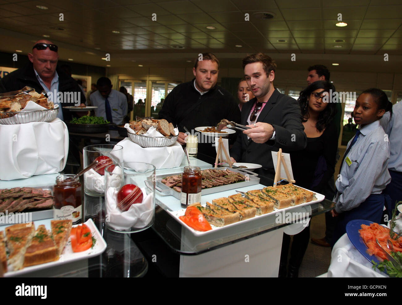 General view of the hospitality areas at the Brit Insurance Oval Stock ...