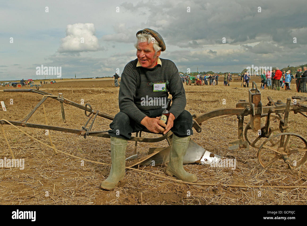 Gerard King, from Co.Louth, rests with a bottle of Guinness after ...
