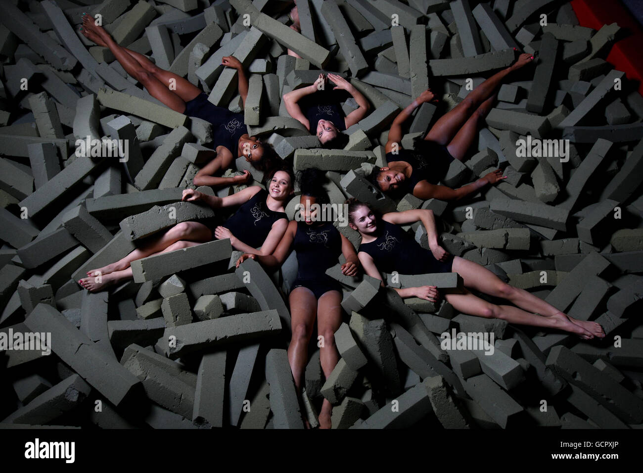 British gymnasts (clockwise from the top) Beth Tweddle, Becky Downie ...