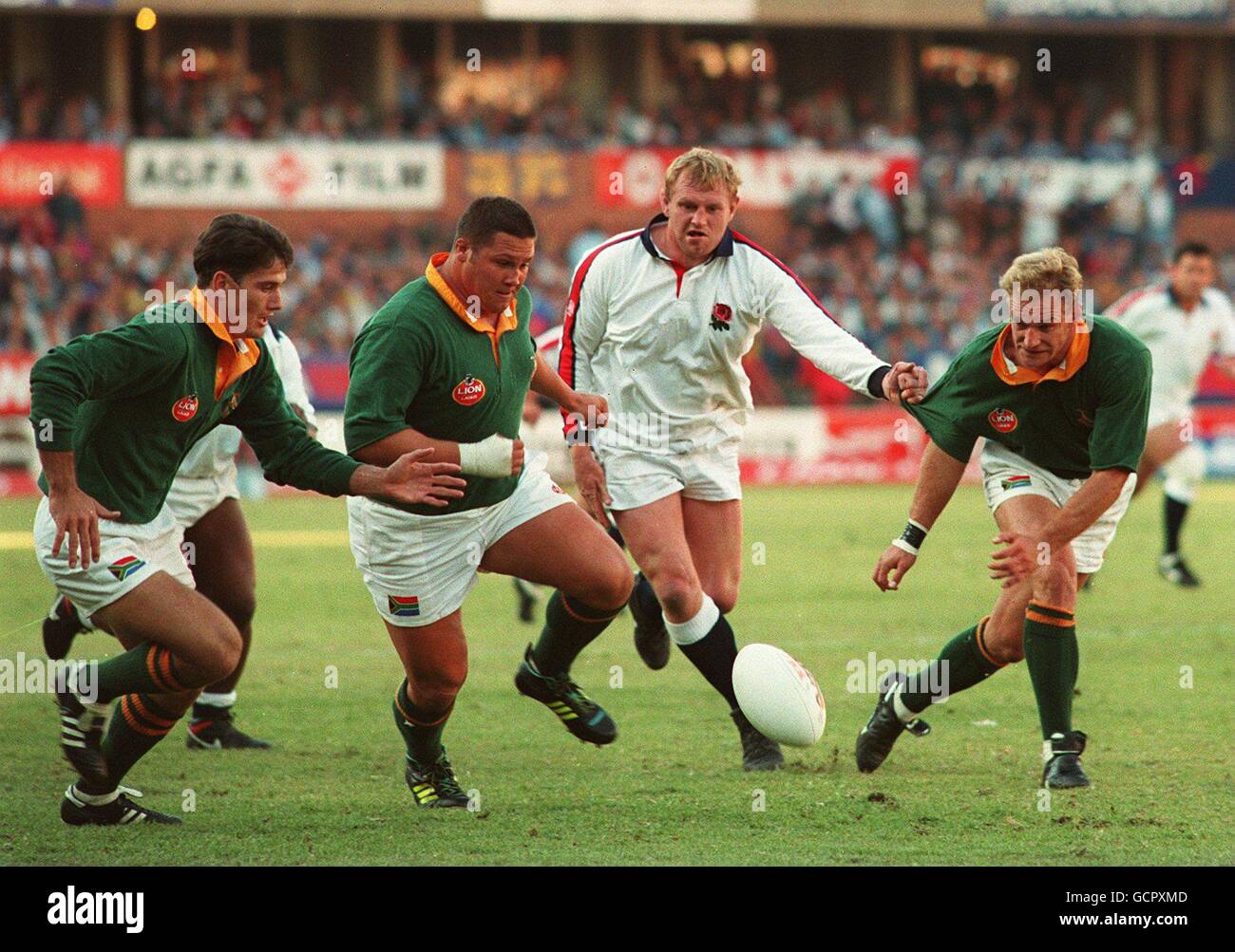 (L-R) Joost Van Der Westhuizen (South Africa), Ollie Le Roux (SA), Dean ...