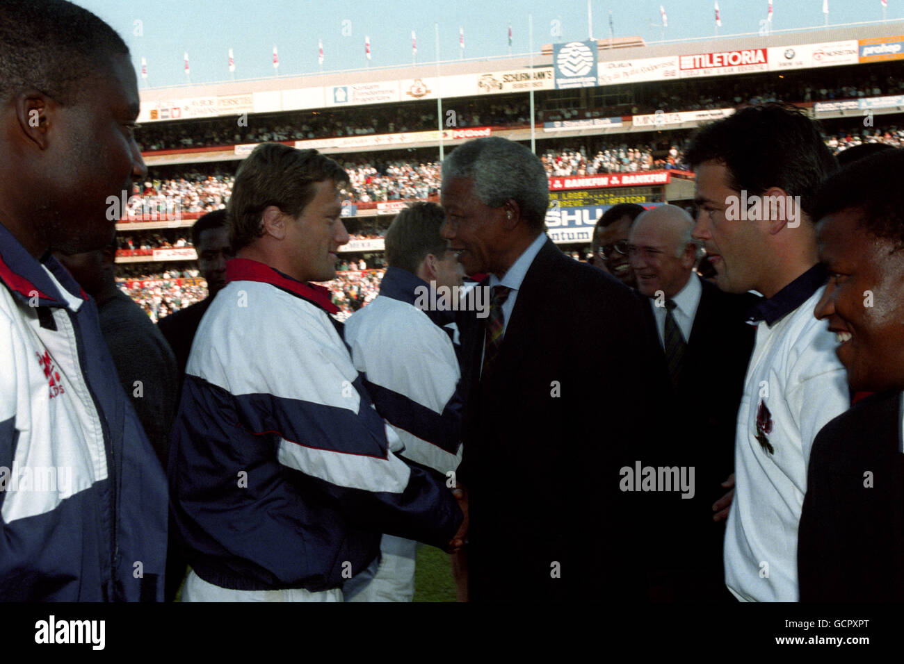 RUGBY UNION TOUR. GRAHAM DAWE, ENGLAND, MEETS SOUTH AFRICA PRESIDENT ...