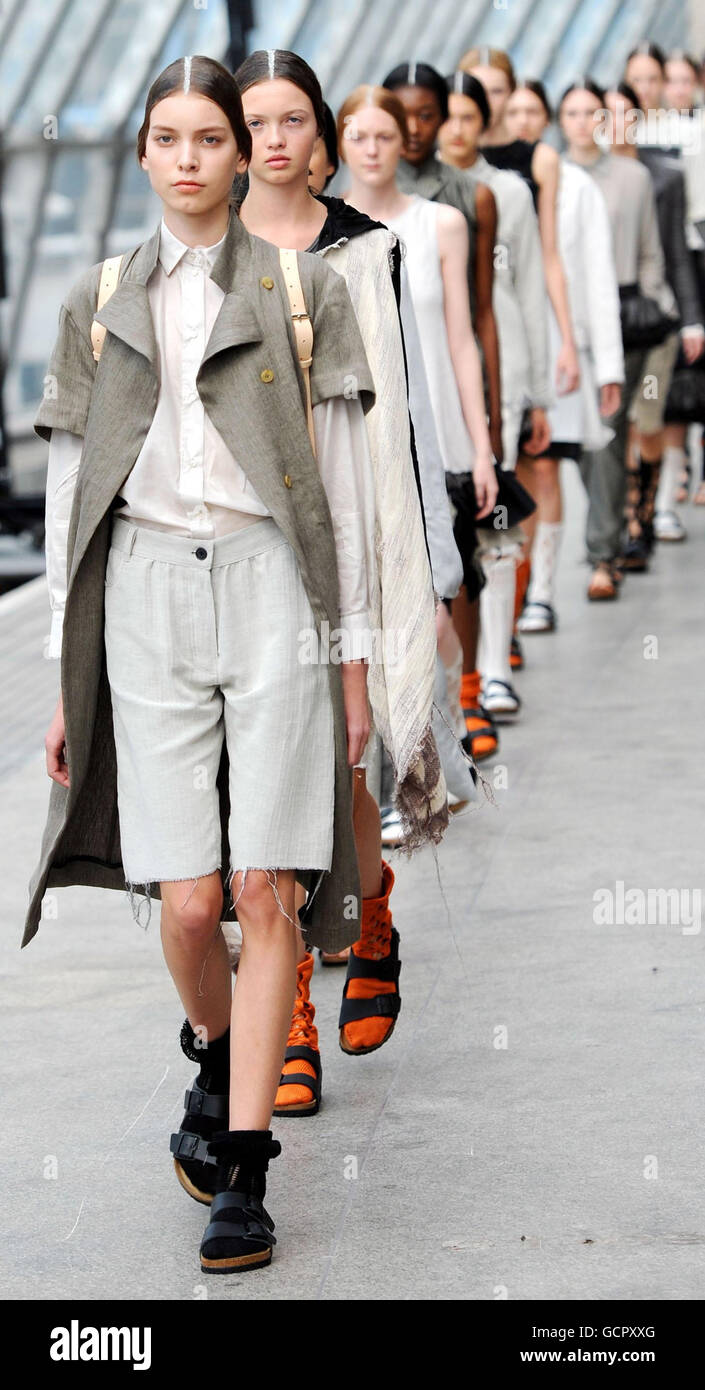 Models on the catwalk during the Fashion East by Topshop shown in the ...