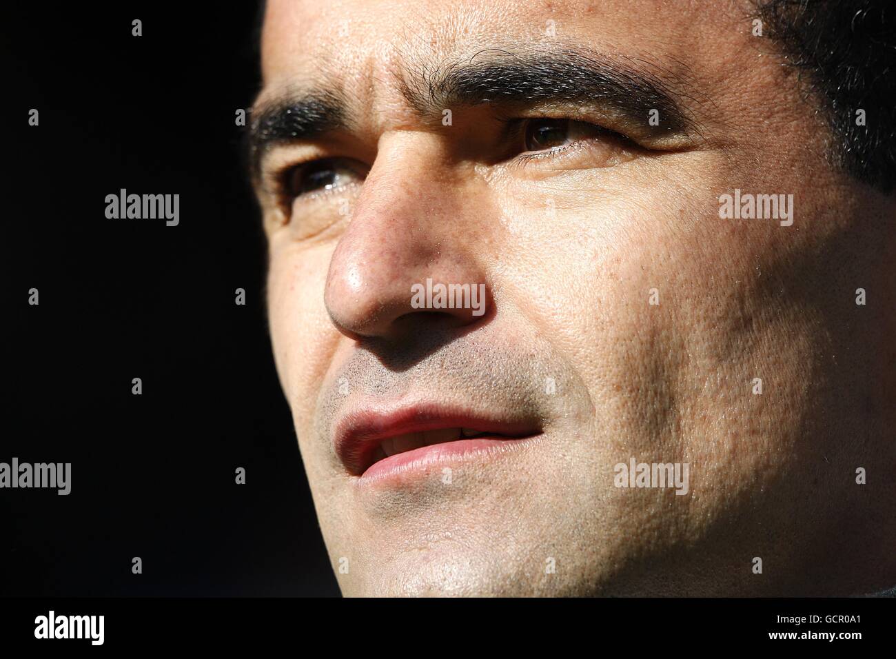 Wigan Athletic manager Roberto Martinez prior to kick-off Stock Photo ...