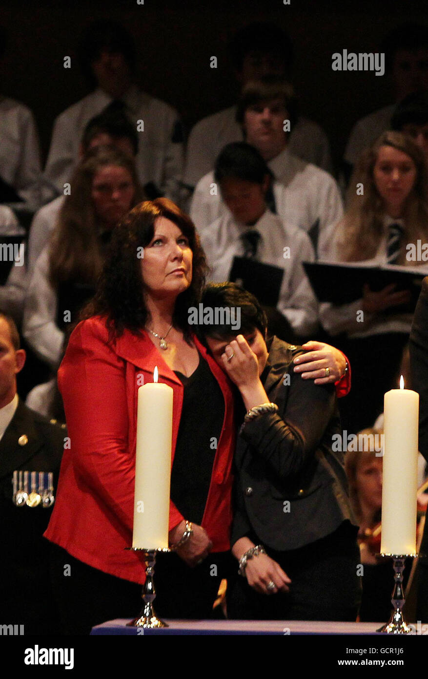 Kate Carroll (left) widow of PSNI Officer Stephen Carroll who was shot ...