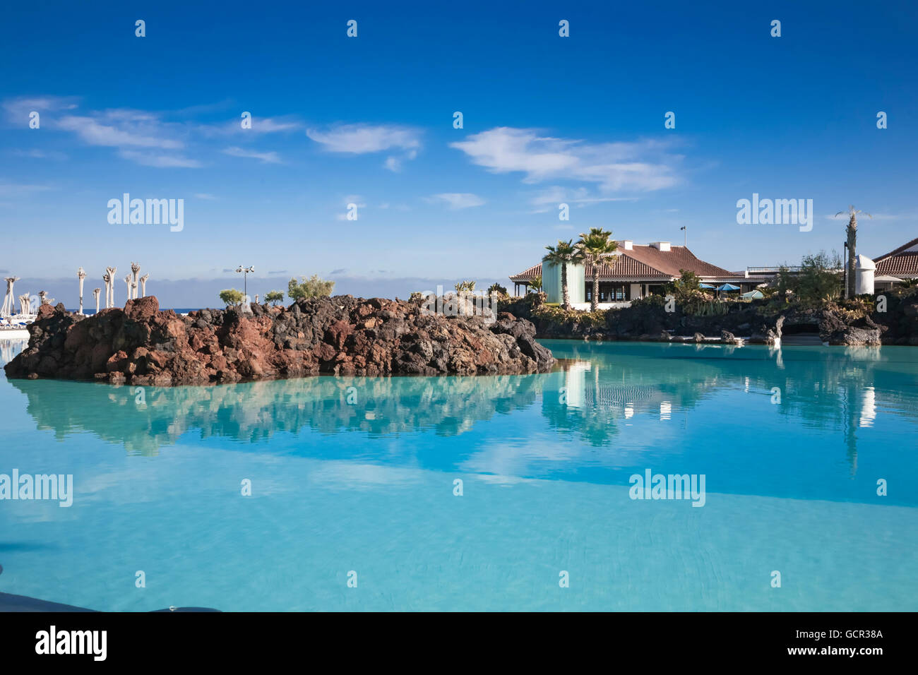 Puerto de la Cruz, Tenerife, Spain. Lago Martianez, outdoor seawater ...