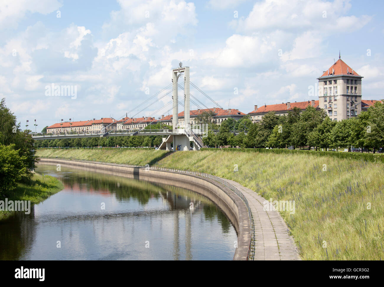 Nemunas River passing through the downtown of Kaunas city (Lithuania ...