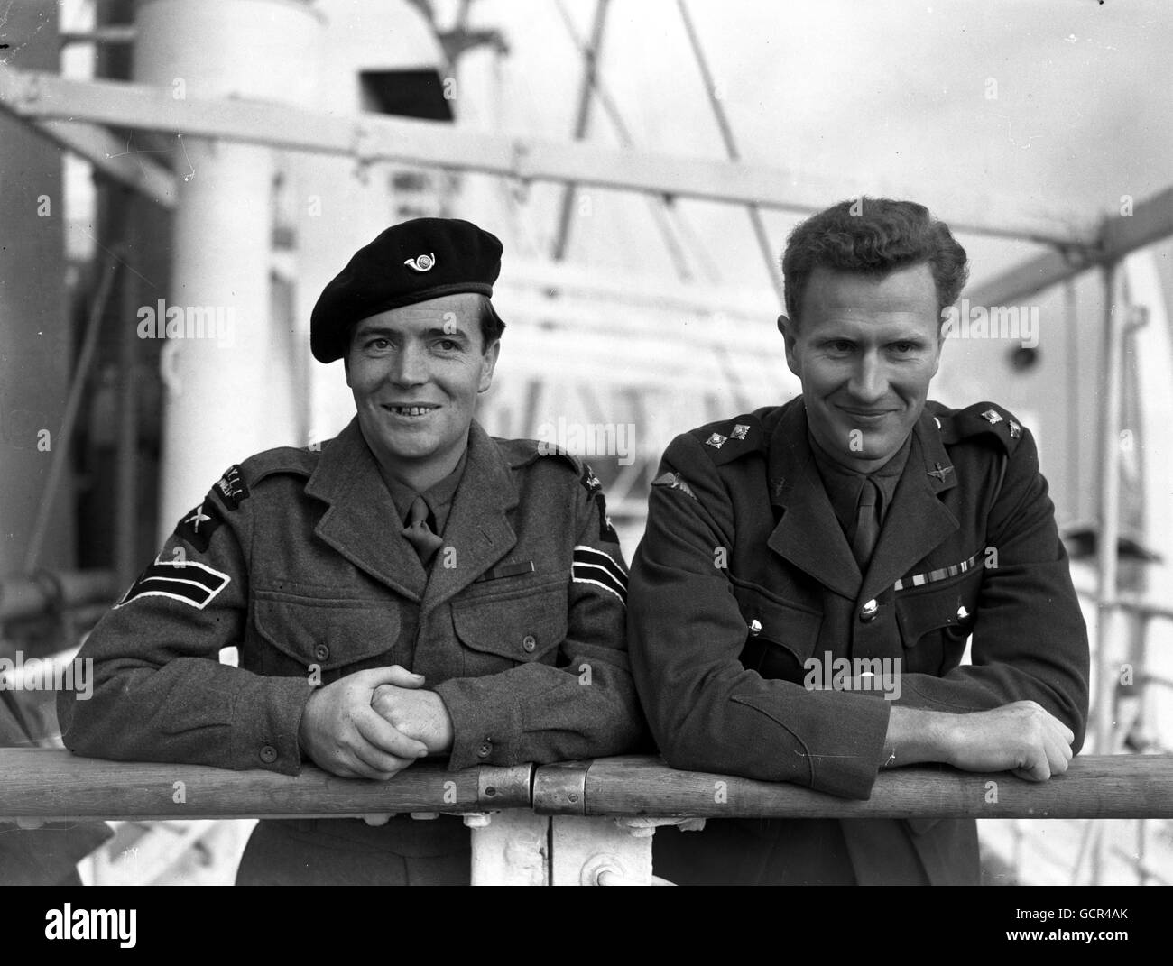 Corporal Bernard O'Reilly and Lieutenant Nigel Bagnall, on board the ...
