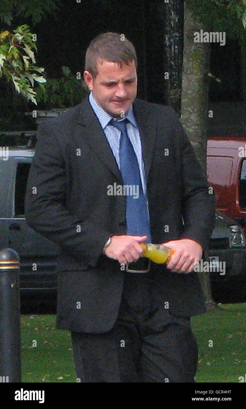 Security guard Sam Bawden leaves Swansea Crown Court where he denies a ...