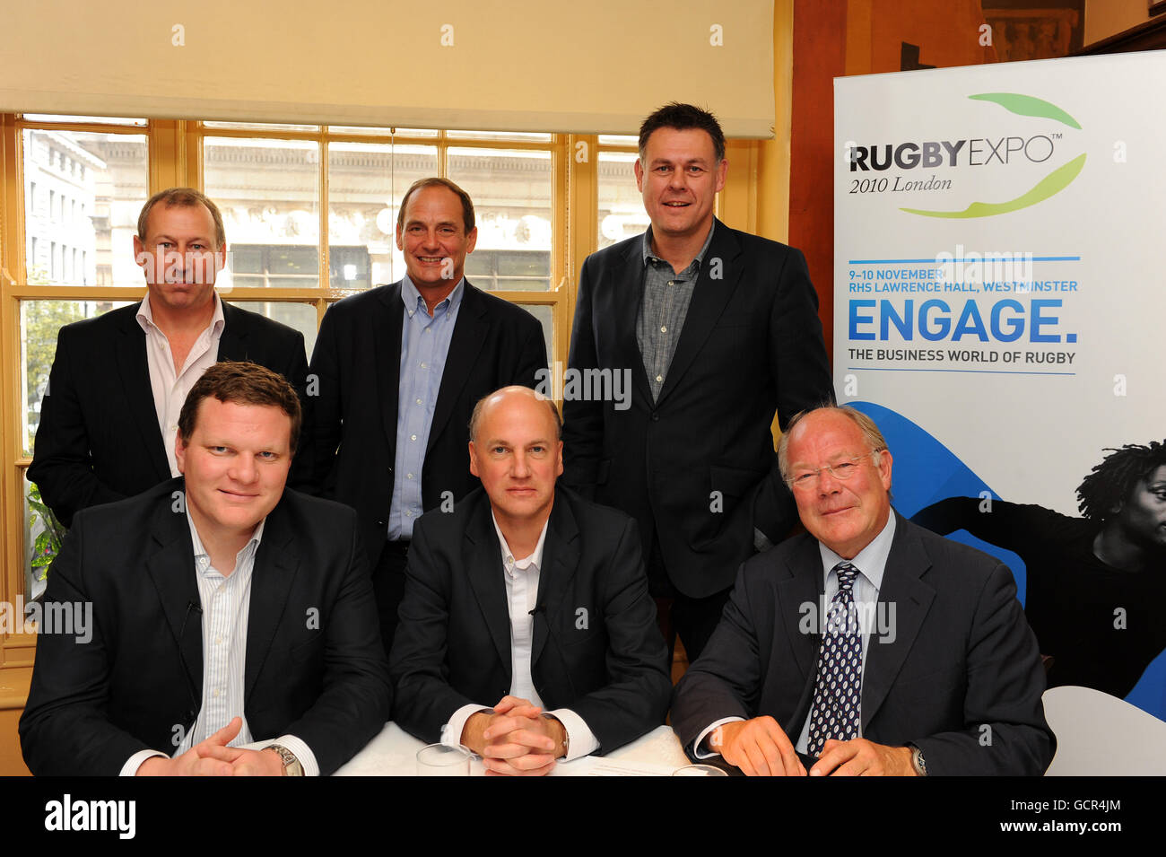 (Back L-R) Kevin Roberts from Sport Business, Reg Clark of Rhino Rugby ...