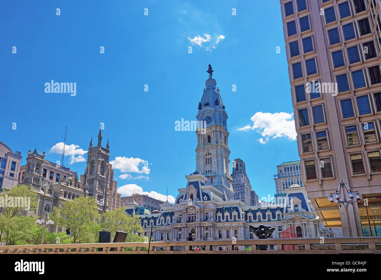 Philadelphia City Hall with William Penn sculpture on Tower. View from ...