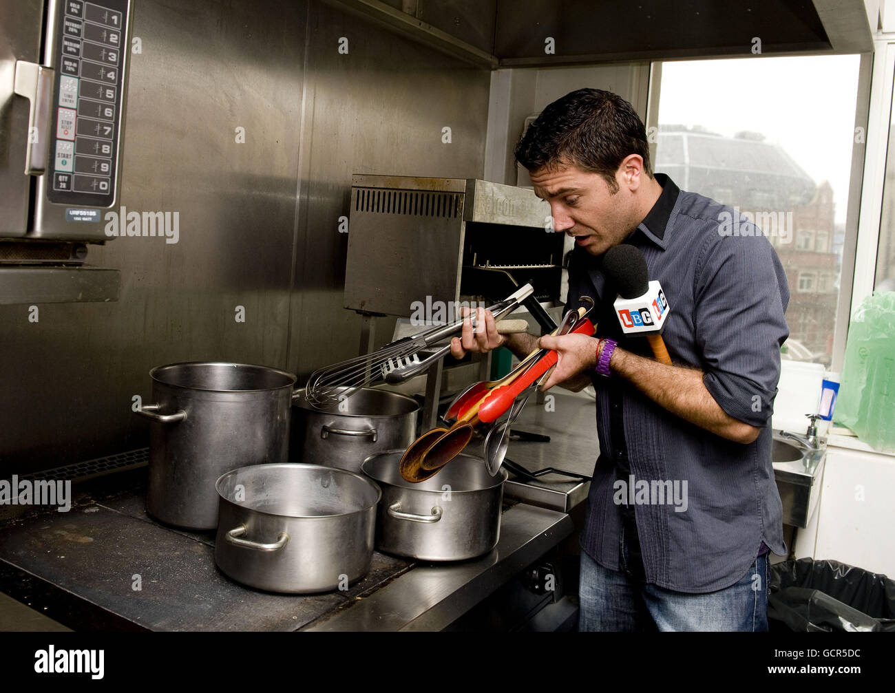 Celebrity chef Gino D'Acampo at the studios of LBC in central London ...