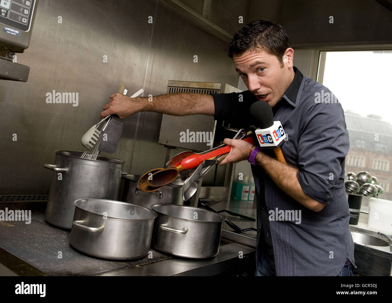 Celebrity chef Gino D'Acampo at the studios of LBC in central London ...