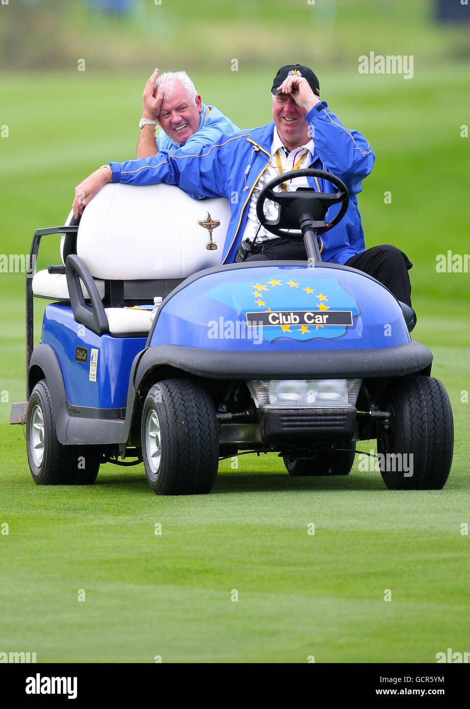 Europe's Rory McIlroy's father Gerry (left) during a practice round at ...