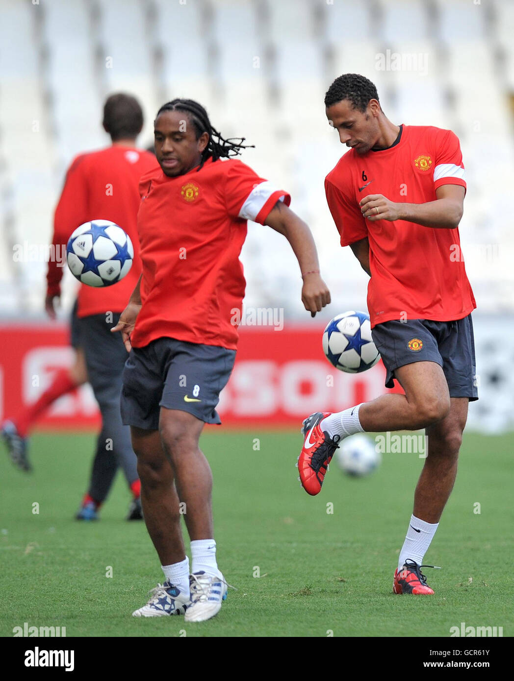 Manchester United's Rio Ferdinand (right) and Oliveira Anderson during ...