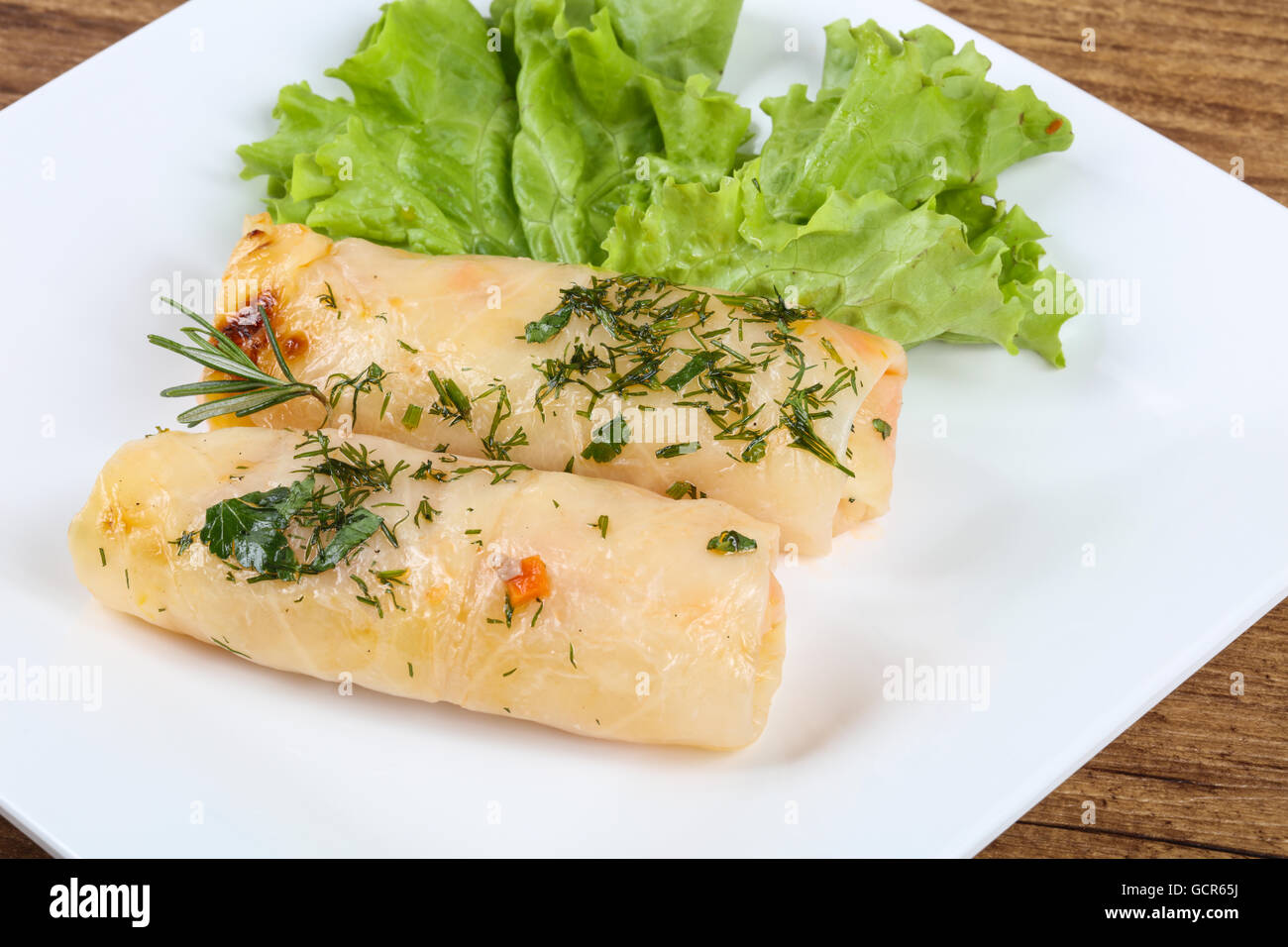 Stuffed cabbage rolls with minced meat Stock Photo - Alamy