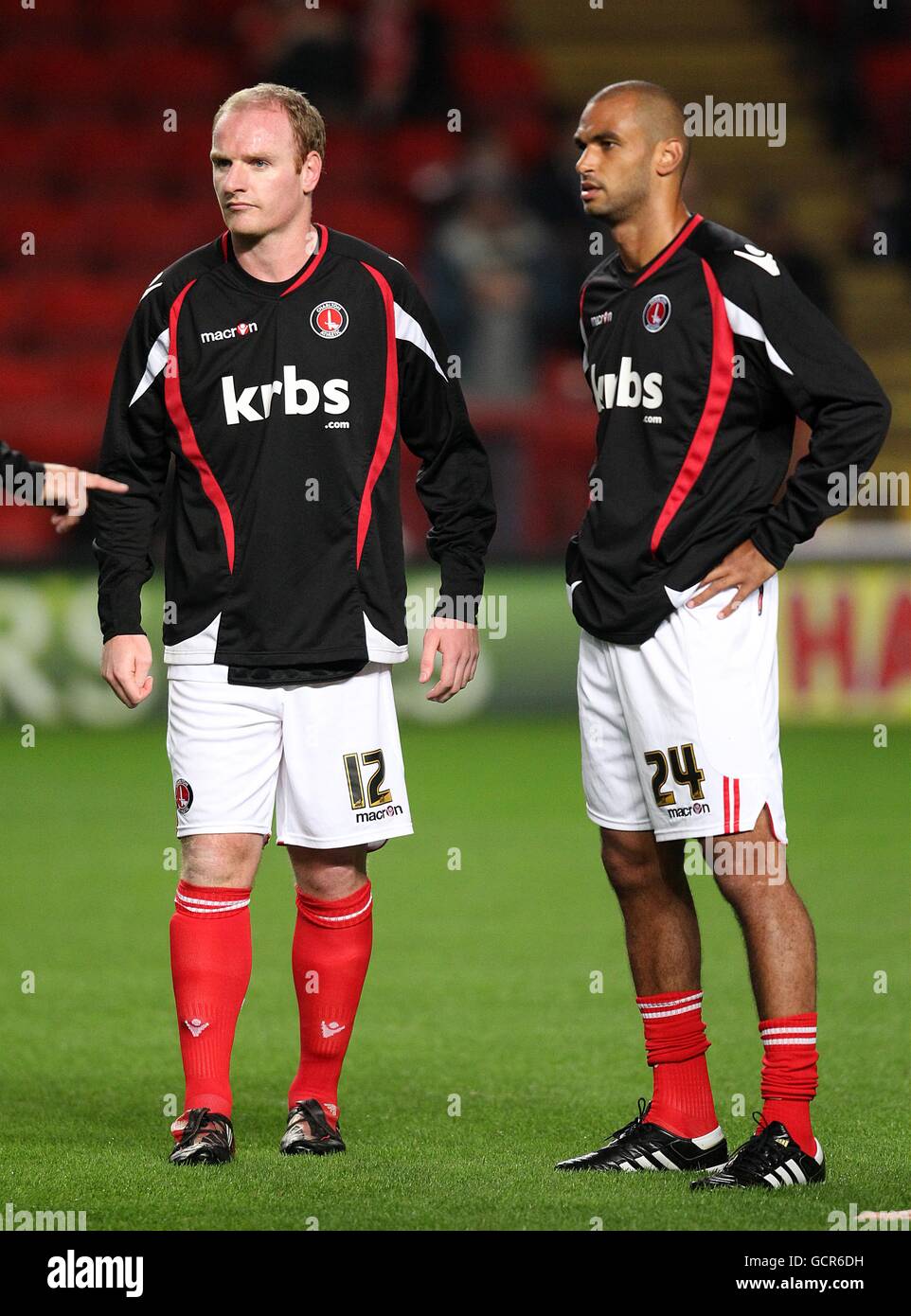 Charlton Athletic's Gary Doherty and Jonathan Fortune (right) before ...
