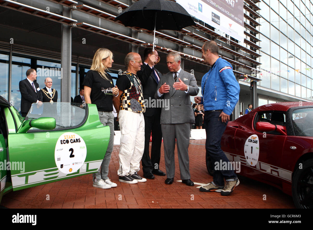 The Prince of Wales meets (from left) Gaby Roslin, Roger Saul and Kevin ...
