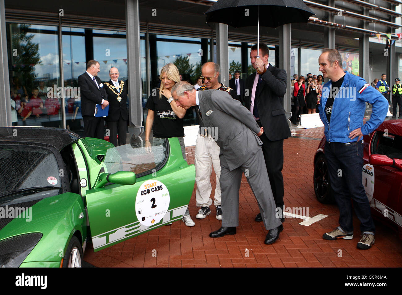 The Prince of Wales meets (from left) Gaby Roslin, Roger Saul and Kevin ...