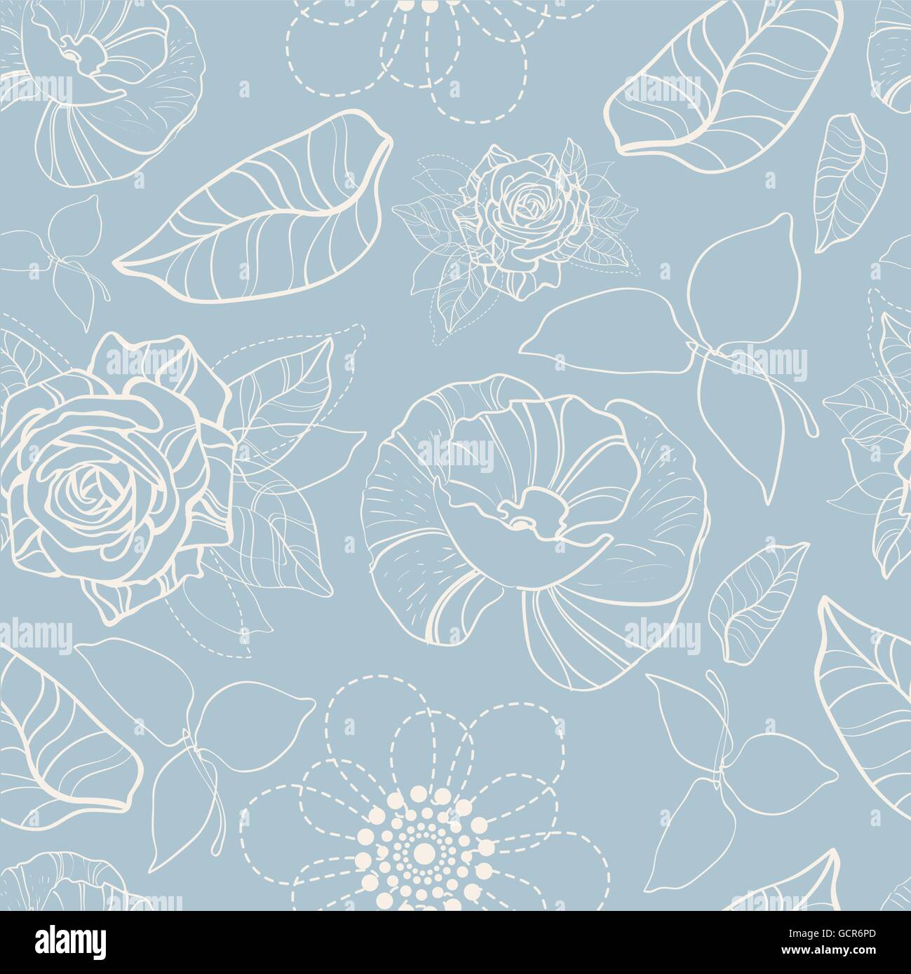 Seamless texture with flowers and butterflies. Endless floral pattern ...