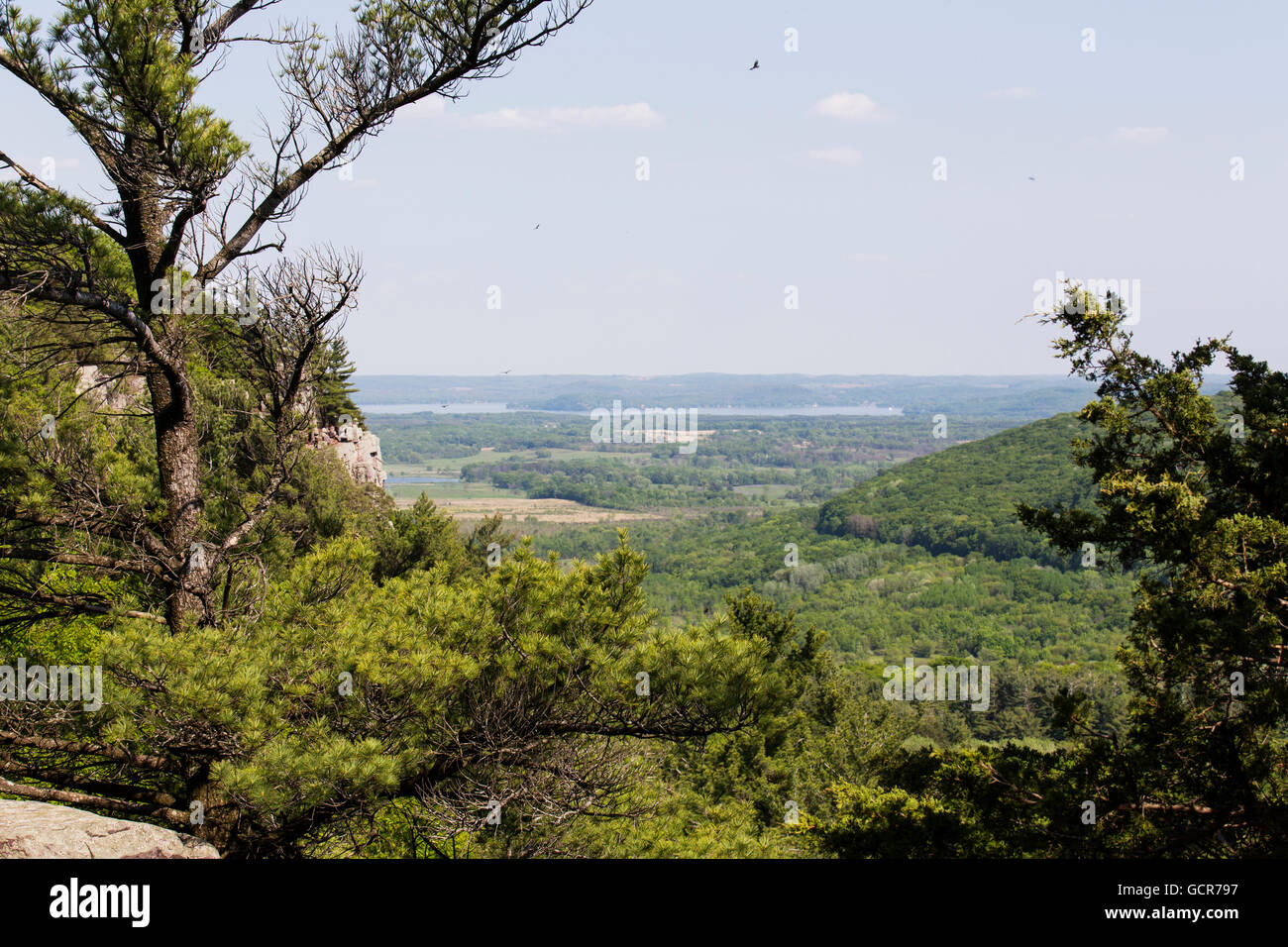 The view from bluff at Devils Lake state park in Wisconsin Stock Photo ...