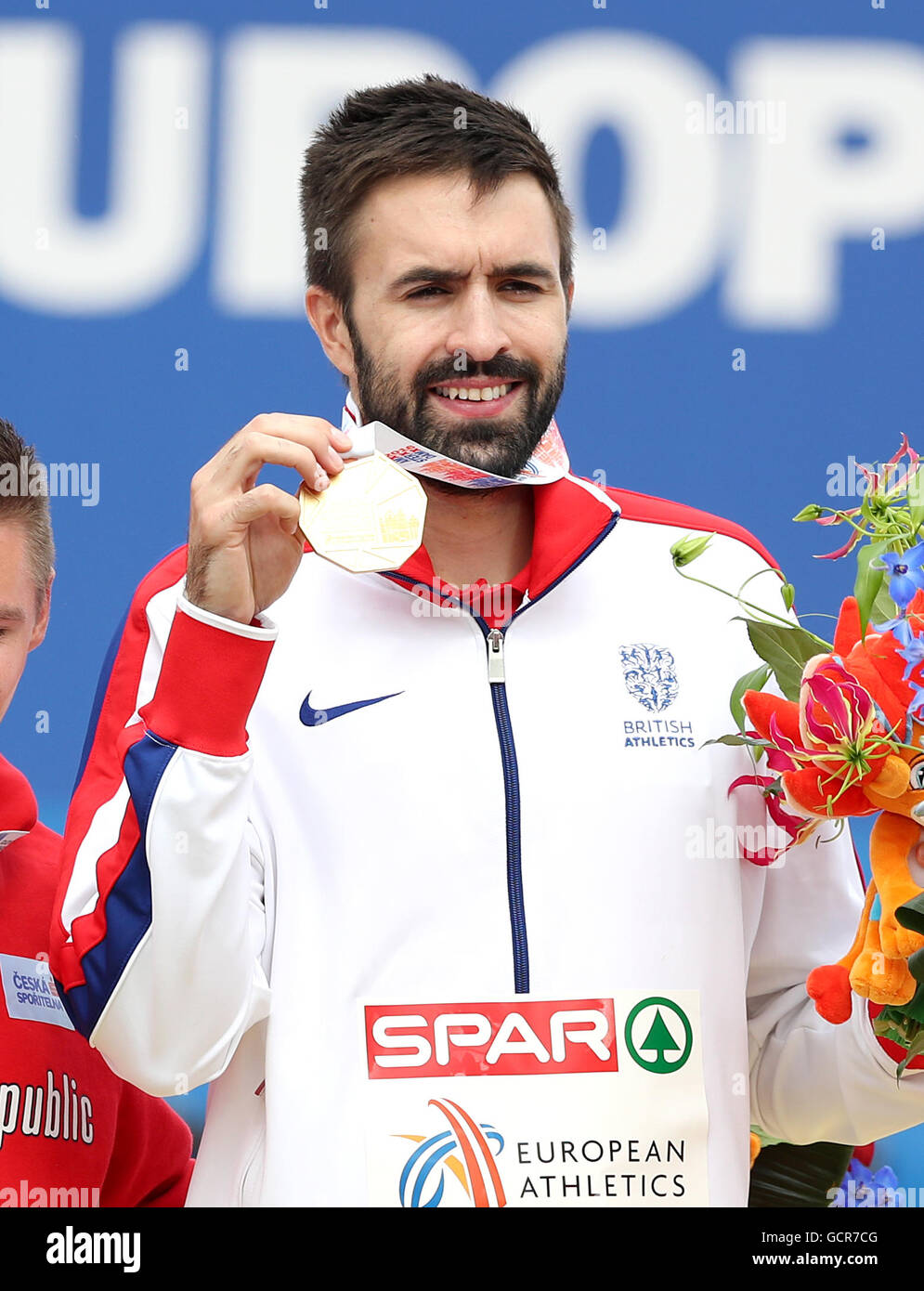 Great Britain's Martin Rooney with his gold medal on the podium after ...