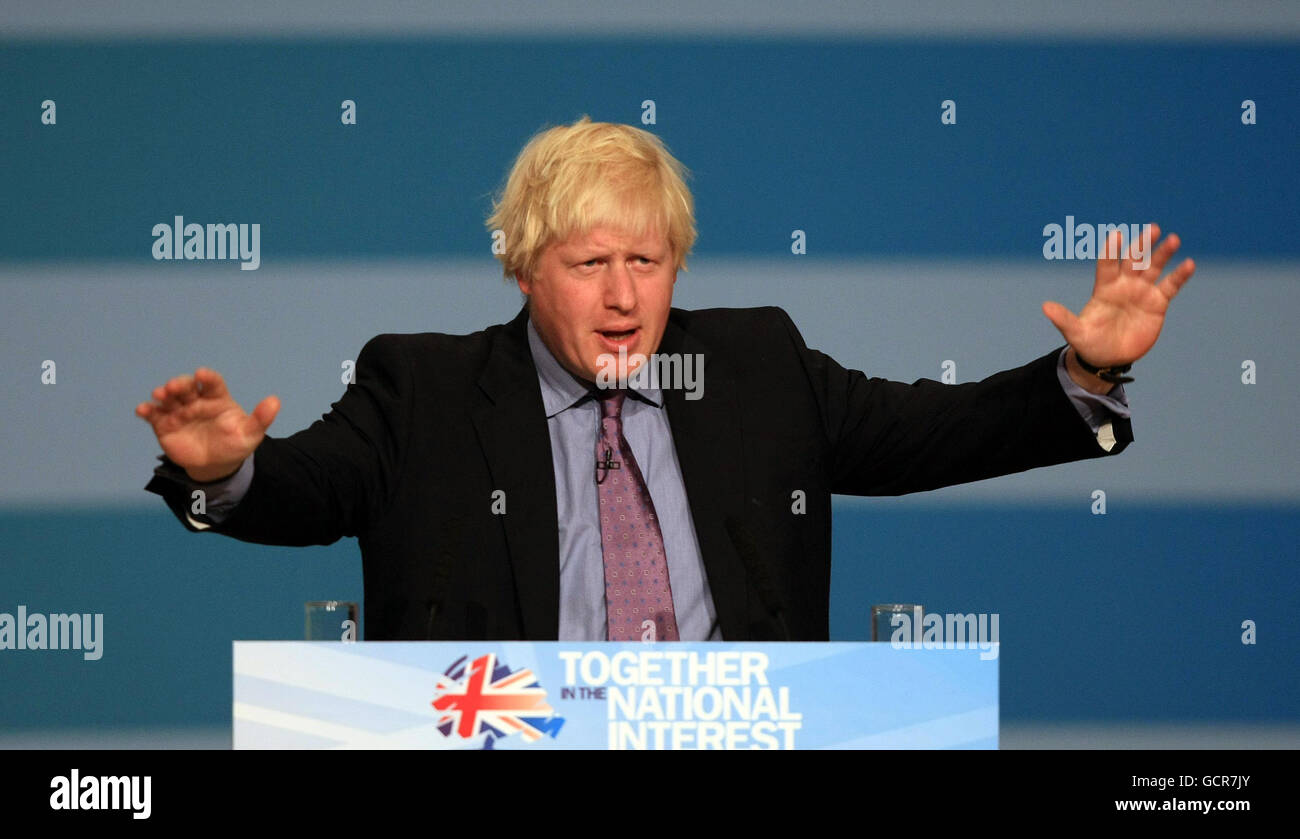 Mayor of London Boris Johnson addresses the Annual Conservative Party ...
