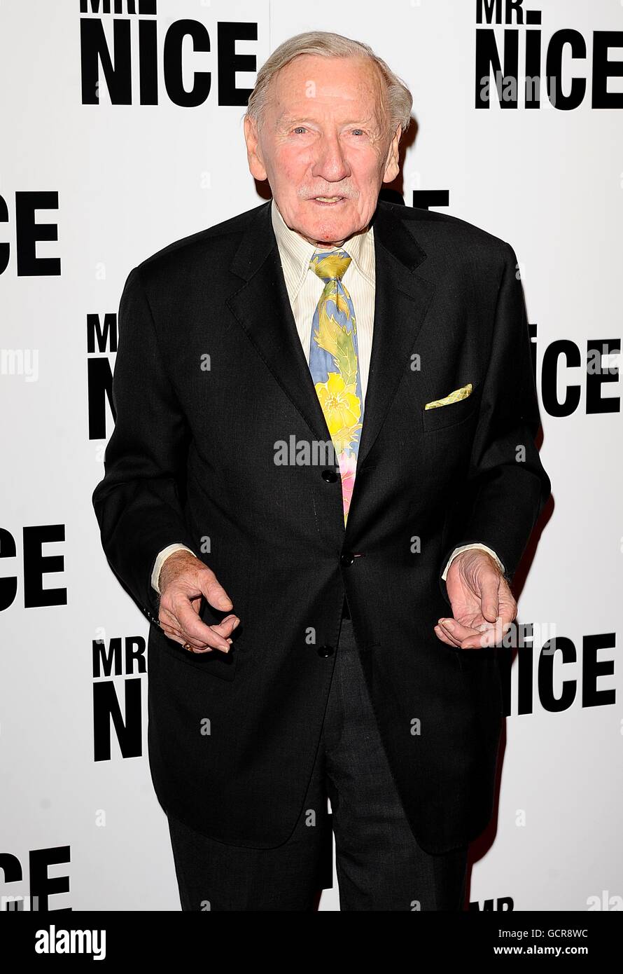 Mr Nice UK Film Premiere - London. Leslie Phillips arriving for the Mr ...