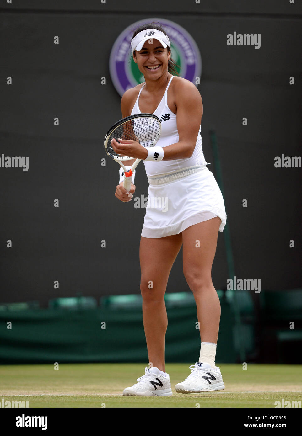 Heather Watson during her doubles match with partner Henri Kontinen on ...