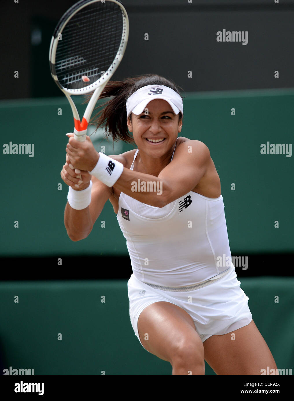Heather Watson during her doubles match with partner Henri Kontinen on ...