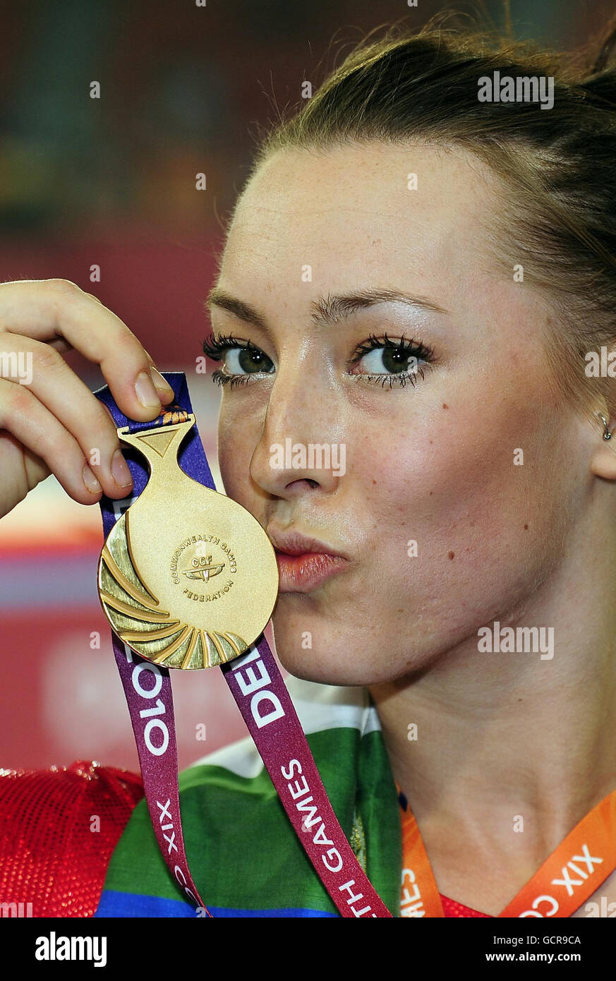 England's Imogen Cairns with her Gold Medal won in the Women's Floor ...