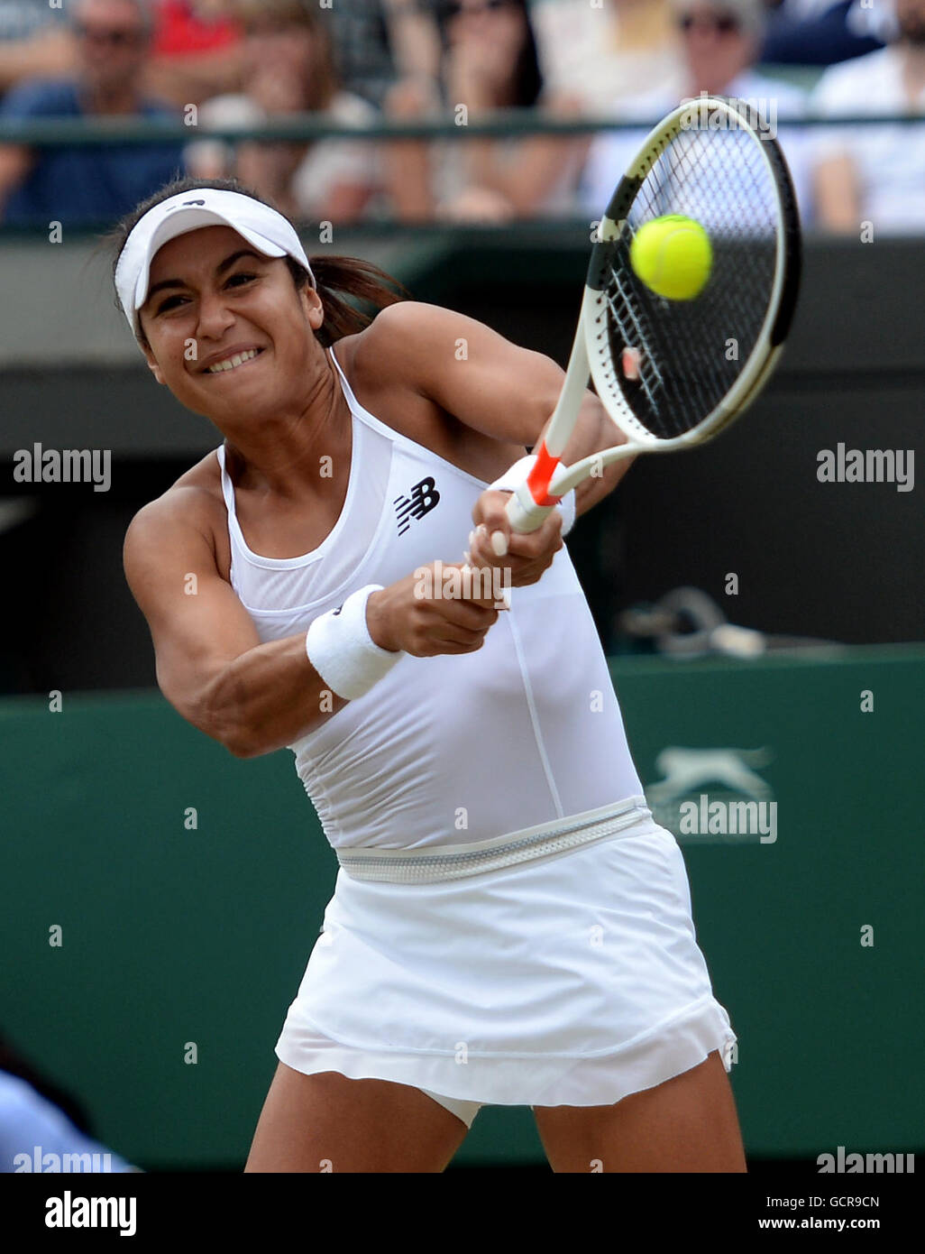 Heather Watson during her doubles match with partner Henri Kontinen on ...