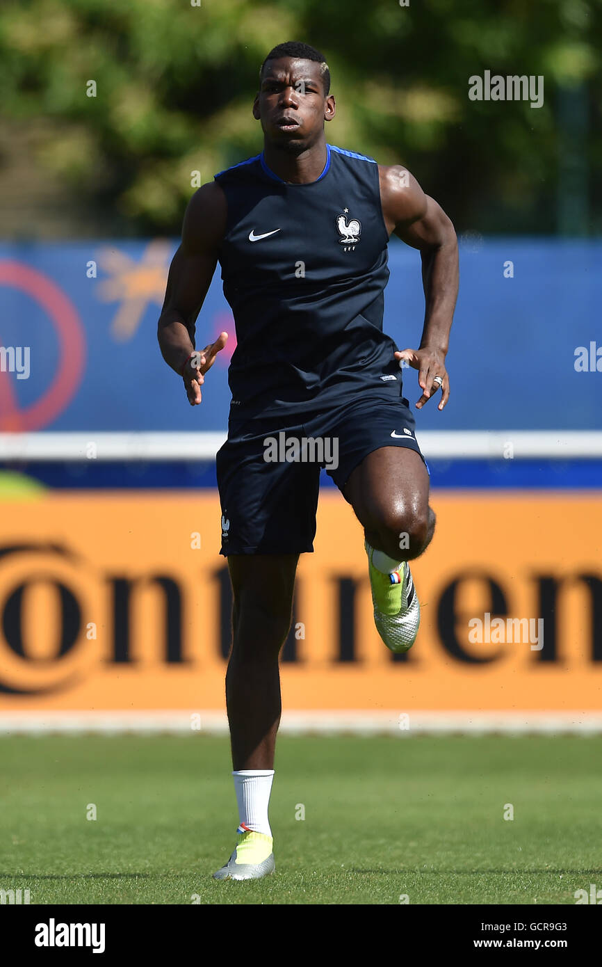 France's Paul Pogba during a training session at the Clairefontaine ...