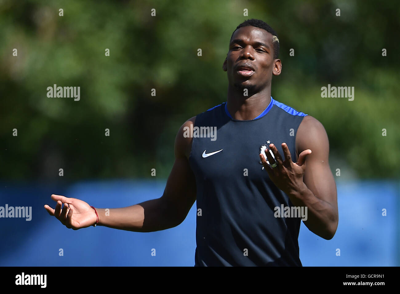 France's Paul Pogba during a training session at the Clairefontaine ...