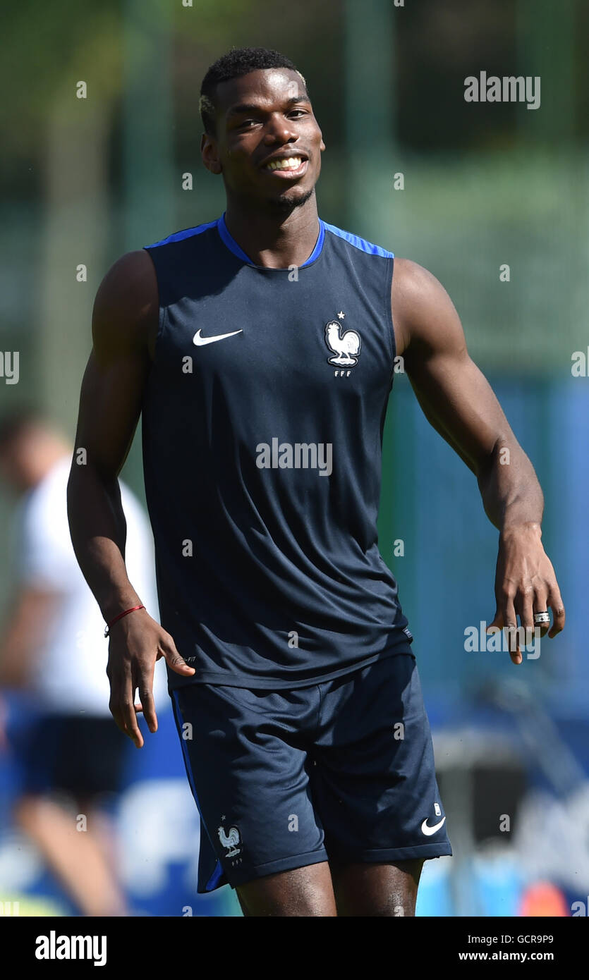 France's Paul Pogba during a training session at the Clairefontaine ...