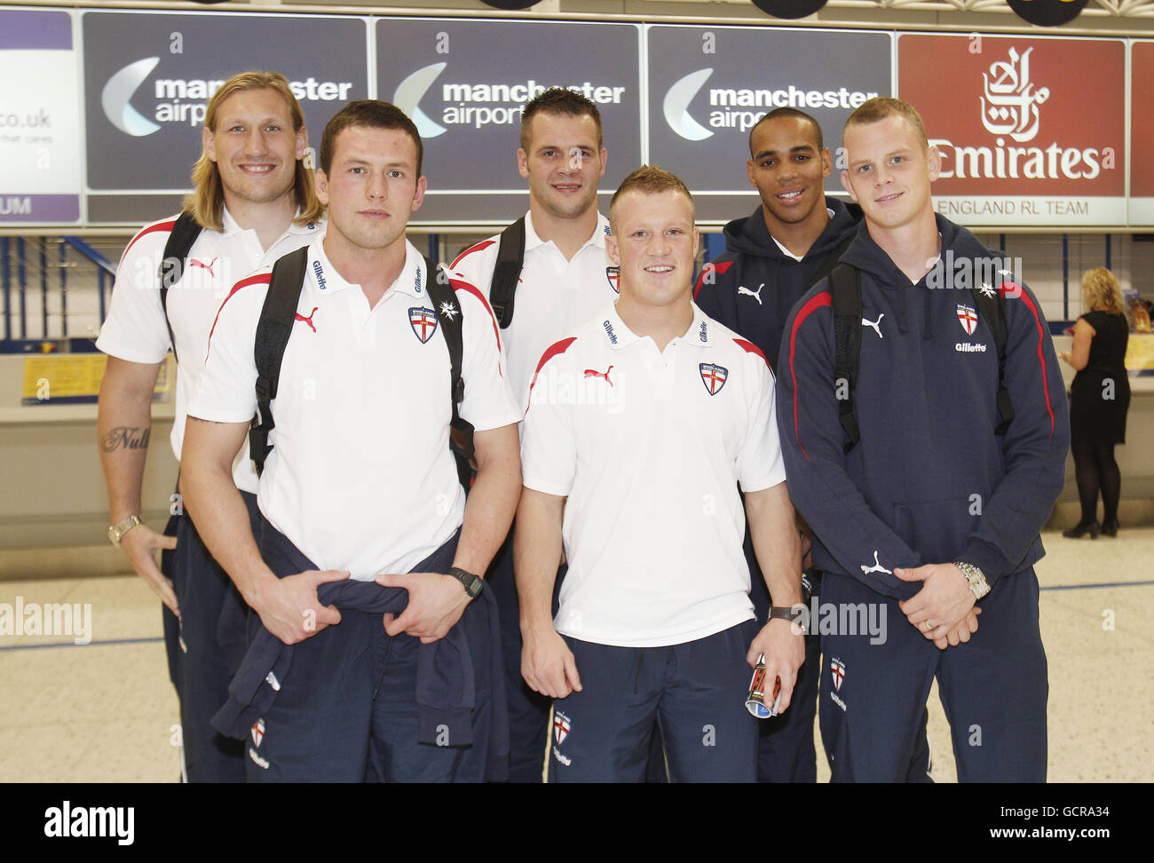 Englands luke robinson terminal 1 manchester airport hi-res stock ...