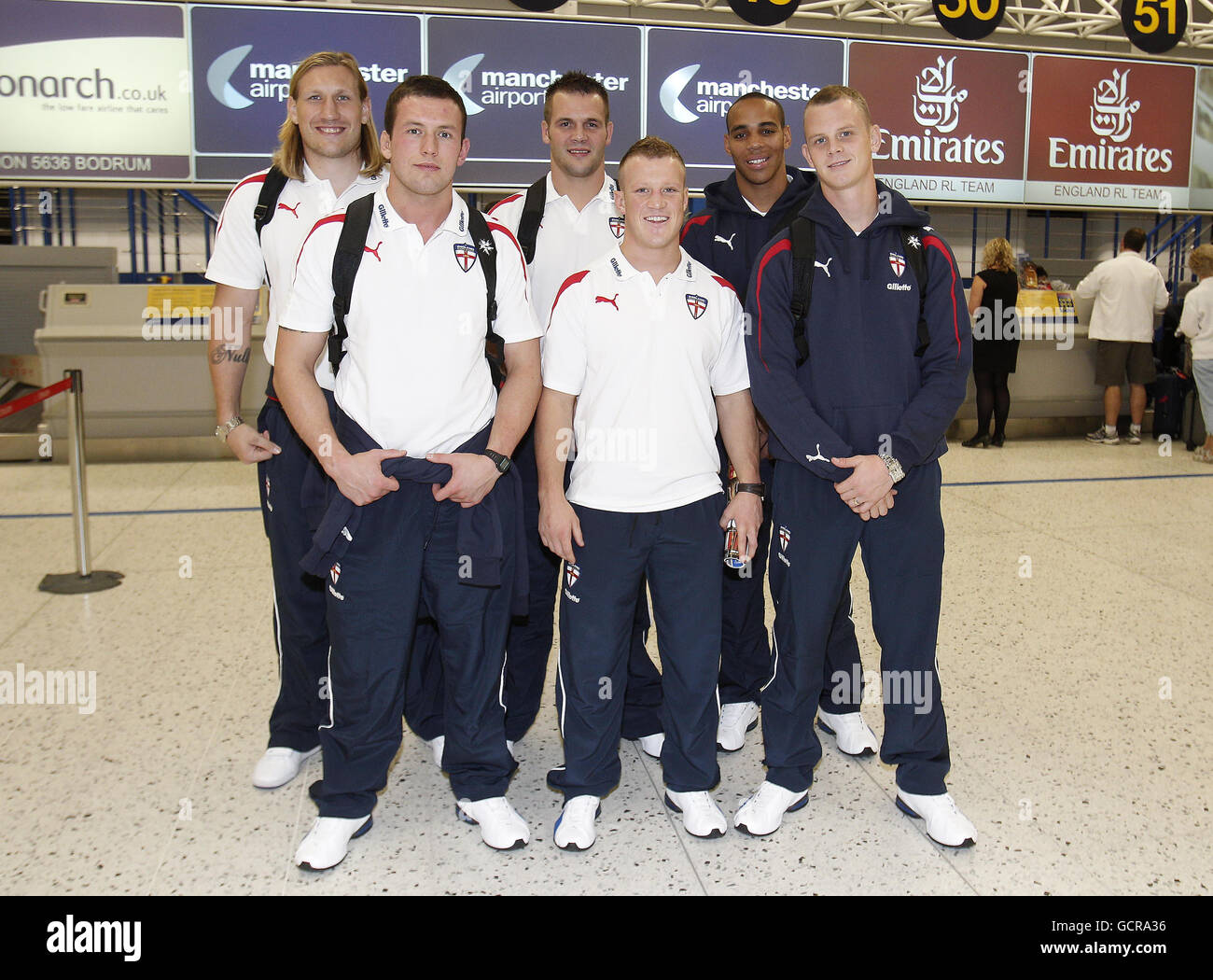 Rugby league england team depart manchester airport hi-res stock ...