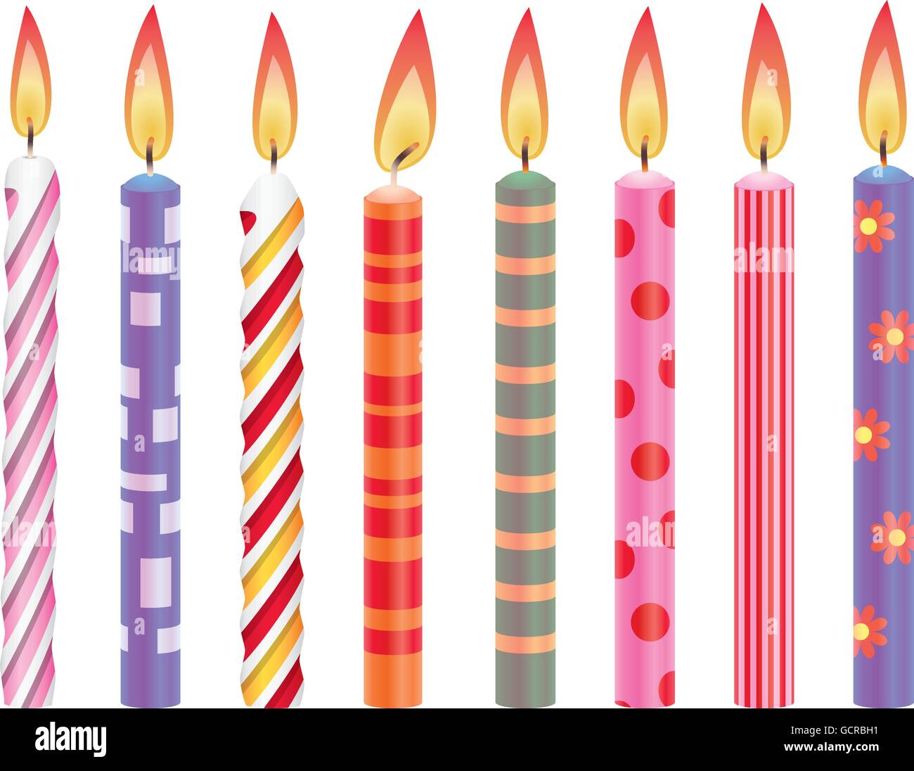 vector set of colorful birthday candles Stock Vector Image & Art - Alamy