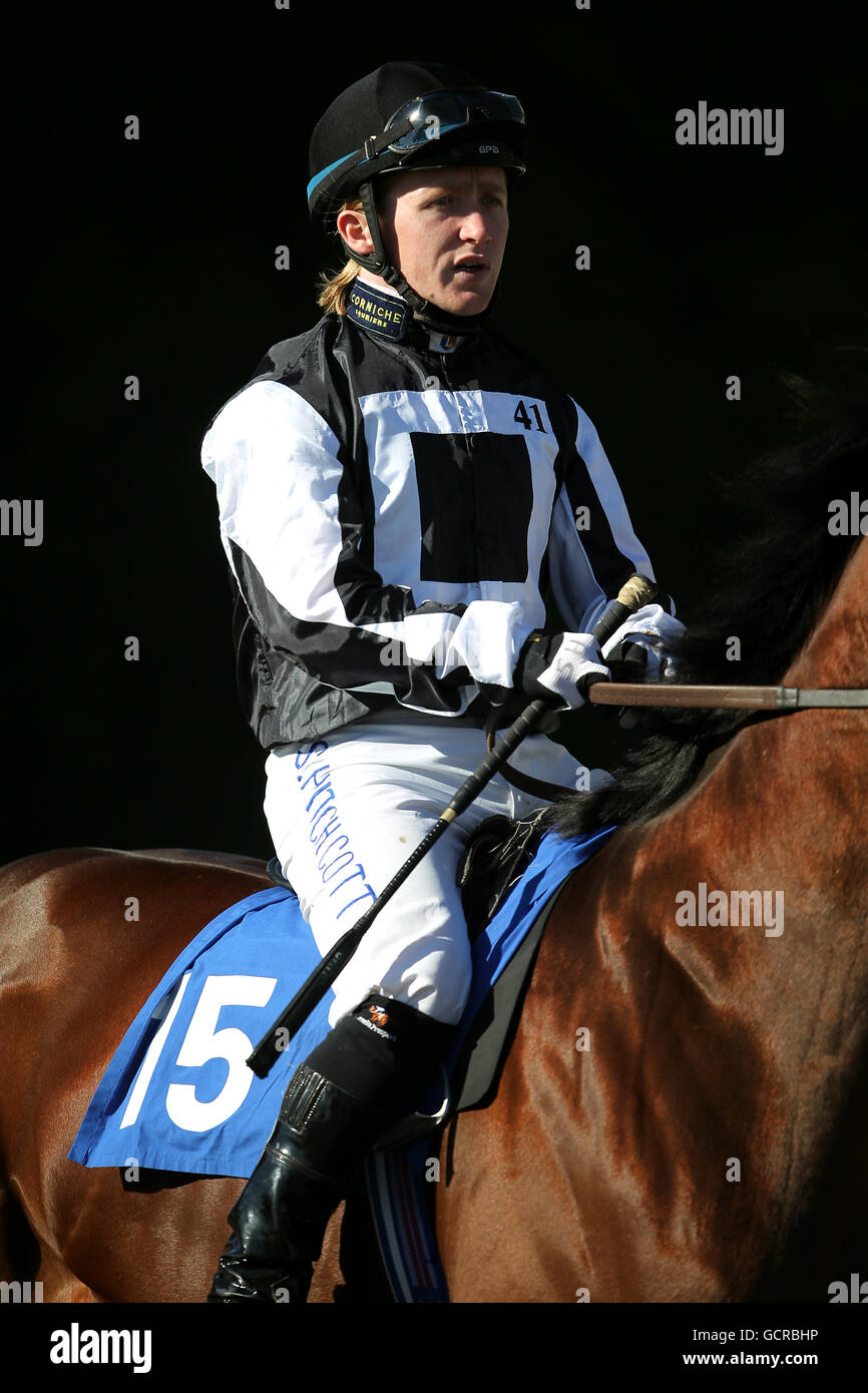 Jockey Sam Hitchcott on Crown Ridge prior to the Red Box Recorders ...