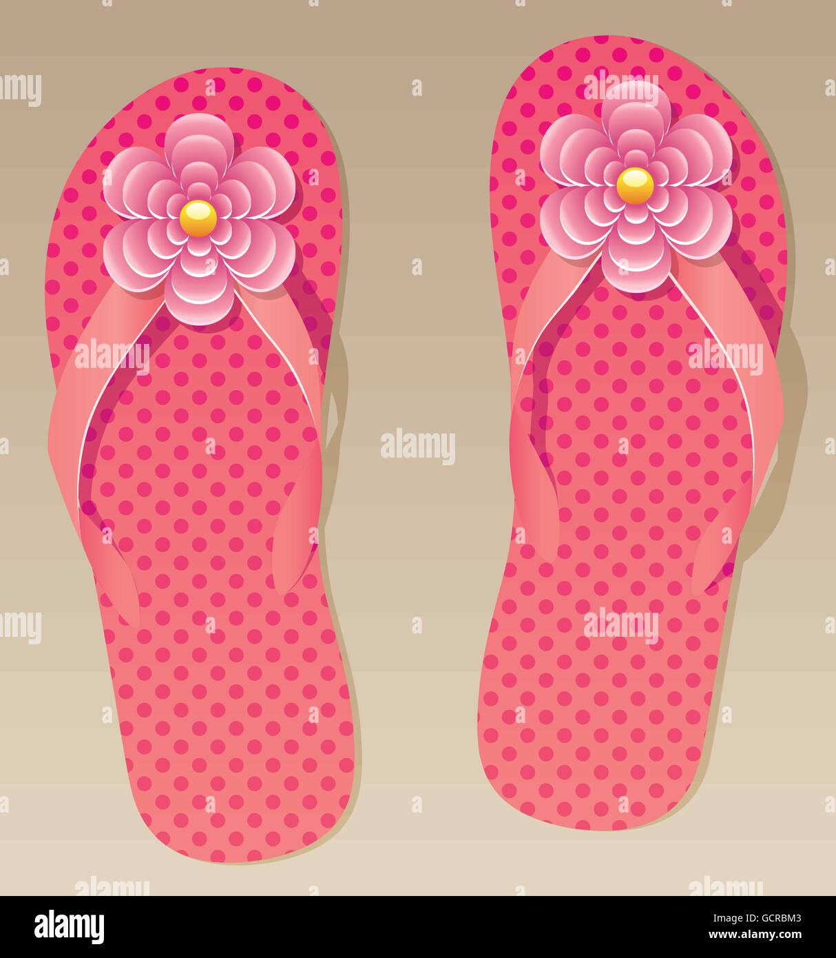 vector pair of flip flops with flowers Stock Vector Image & Art - Alamy