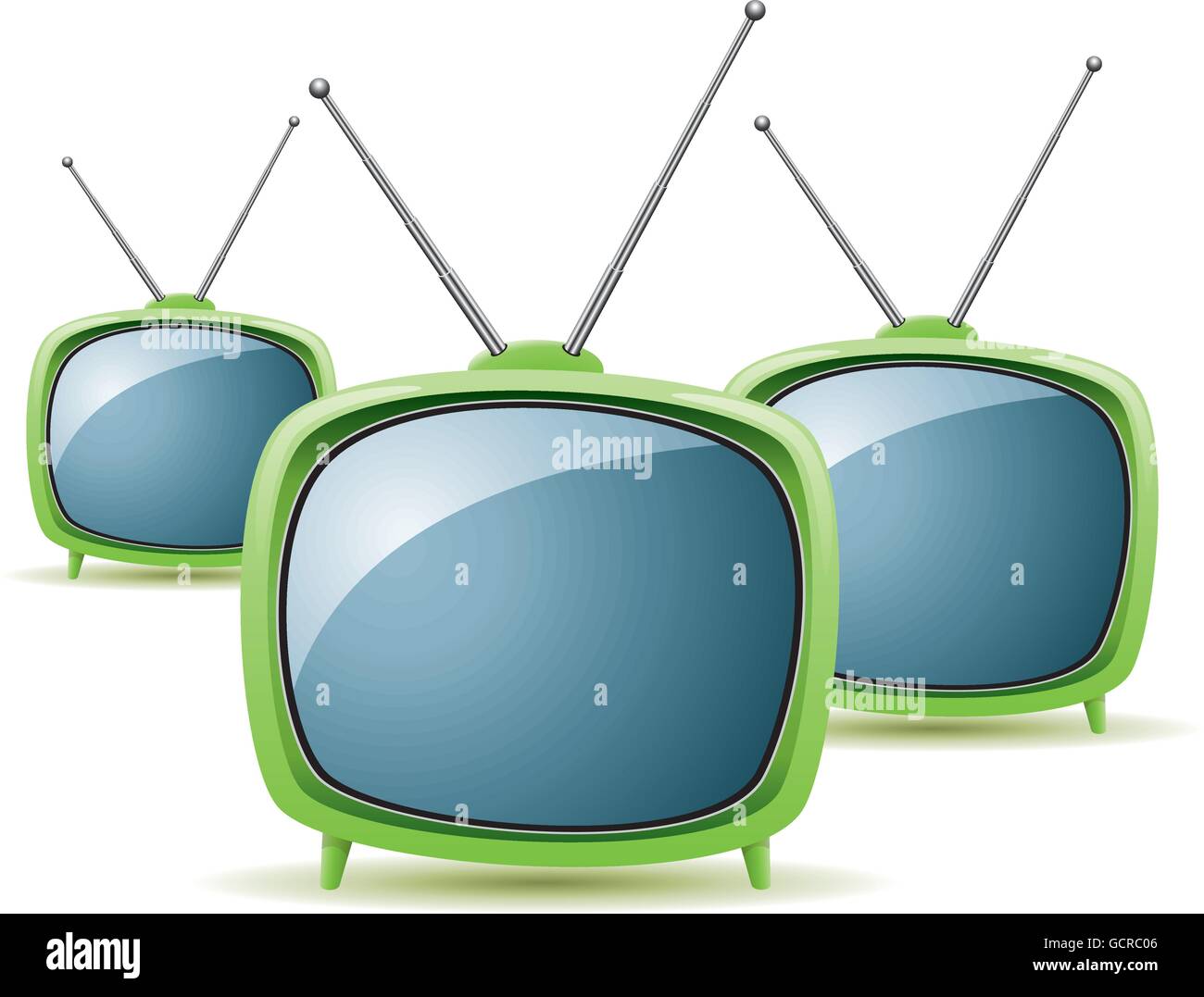 vector green retro tv sets Stock Vector Image & Art - Alamy