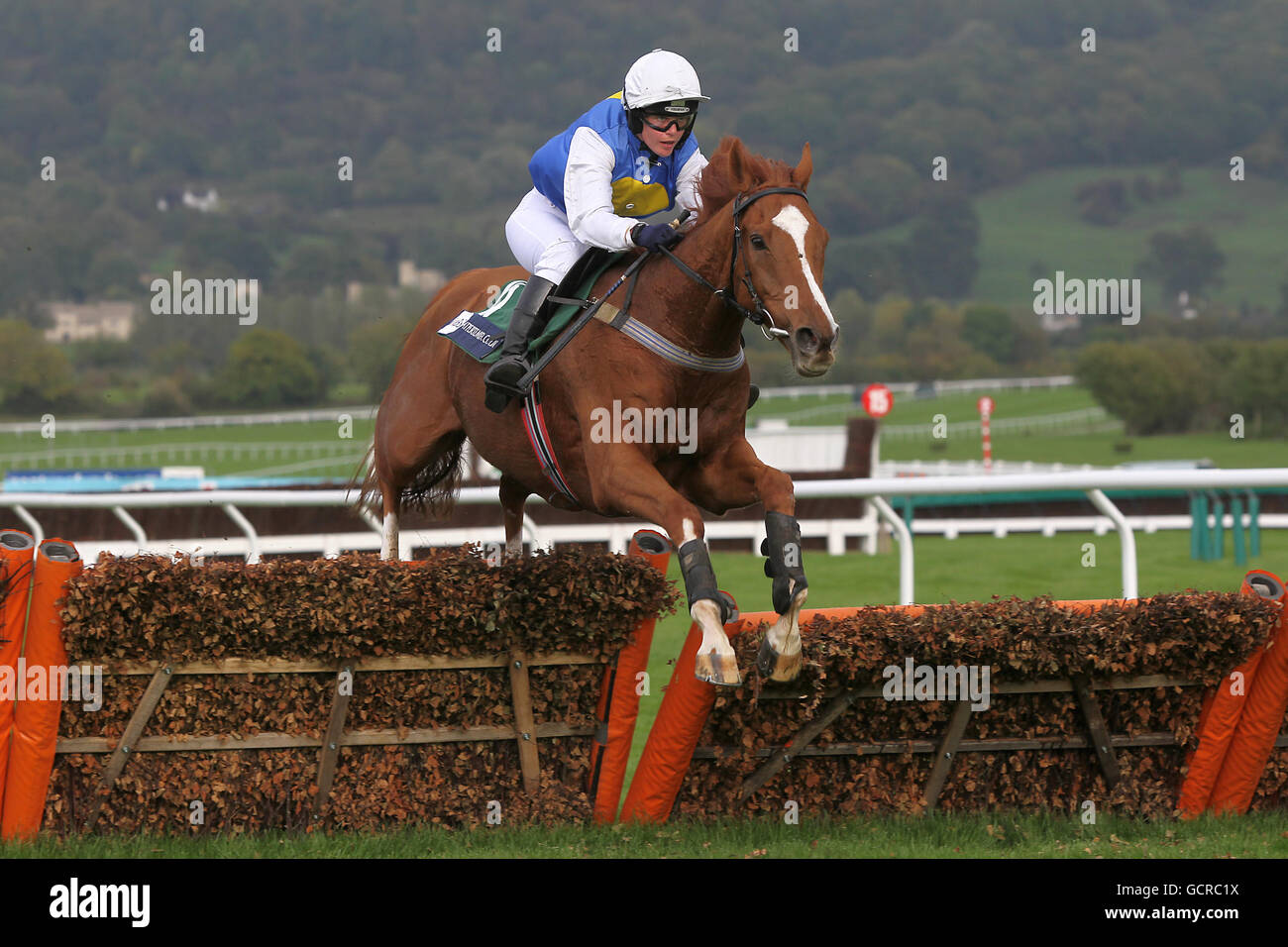 Jockey Chloe Boxall on Jug of Punch during the Pertemps Handicap Hurdle ...