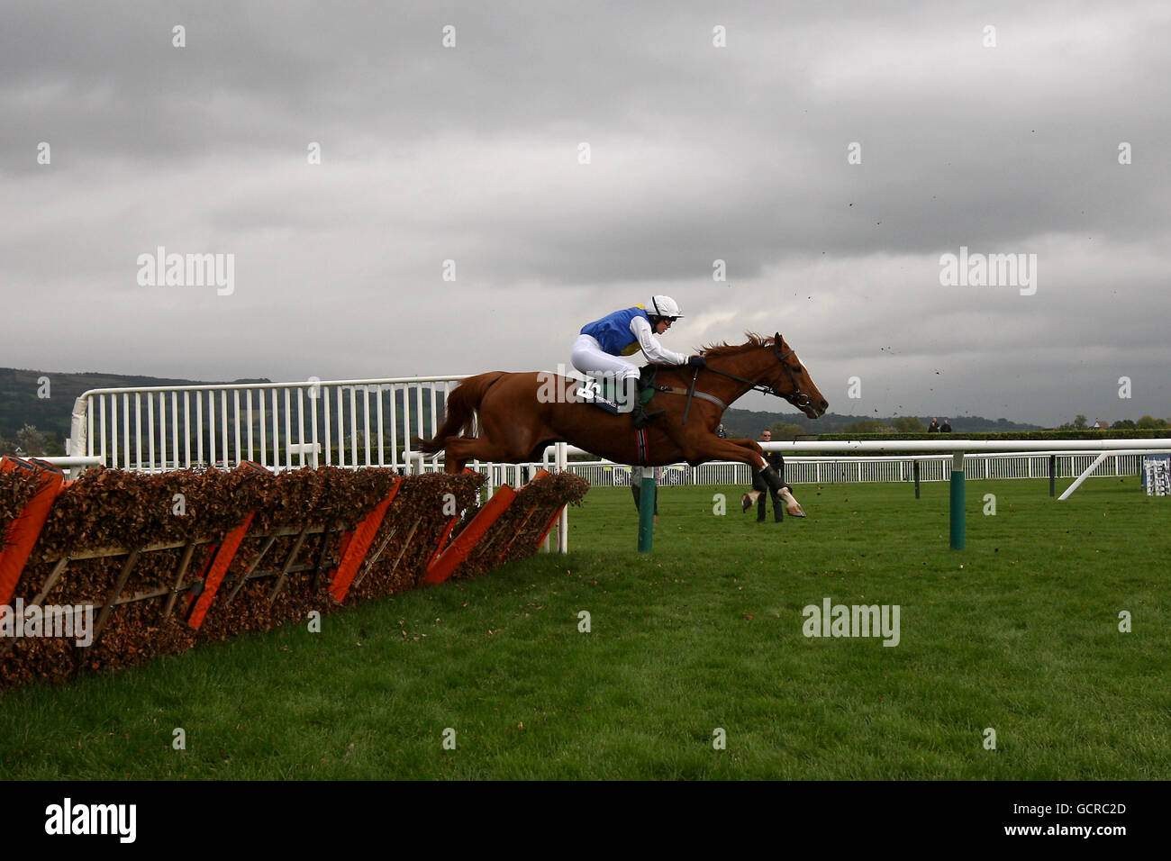 Jockey Chloe Boxall on Jug of Punch during the Pertemps Handicap Hurdle ...