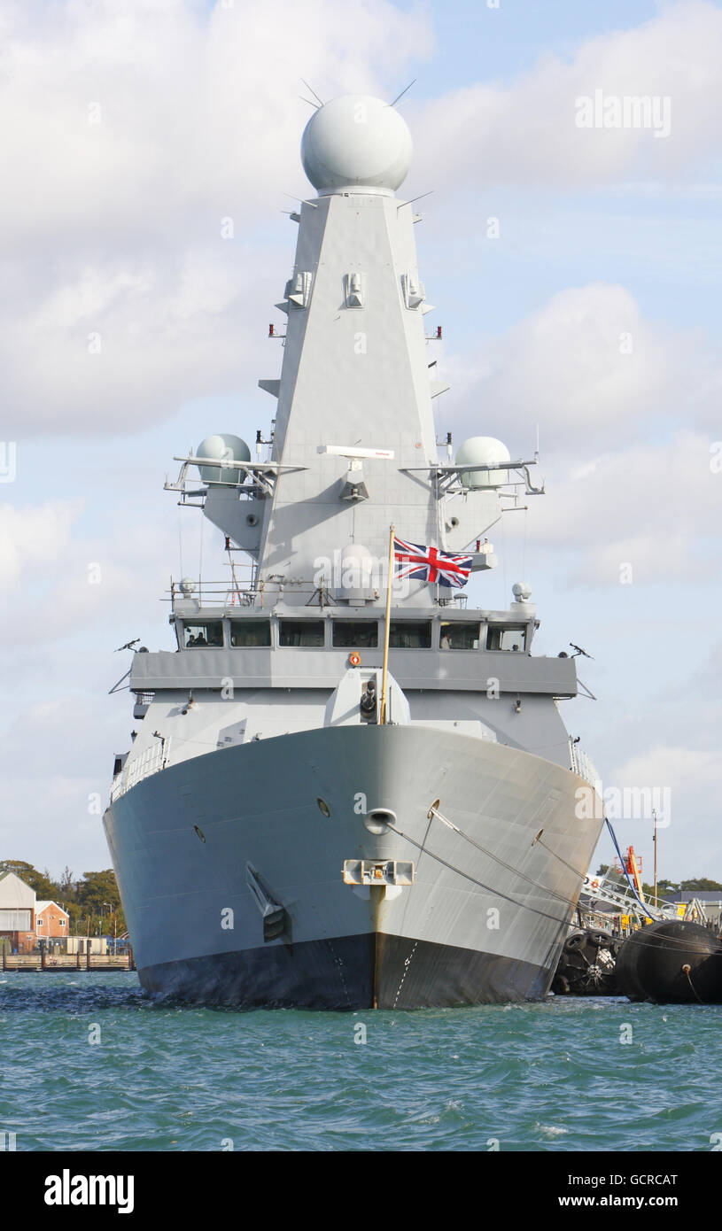 HMS Diamond alongside in Portsmouth dockyard Stock Photo - Alamy