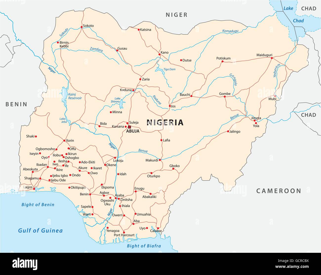 Nigeria map hi-res stock photography and images - Alamy