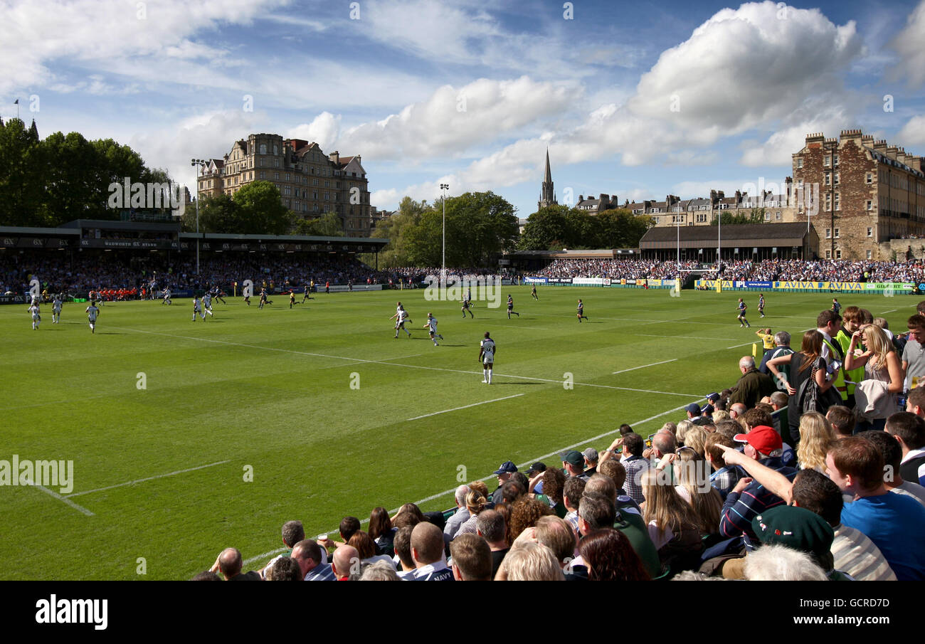 General view of match action between Bath Rugby and London irish at the ...