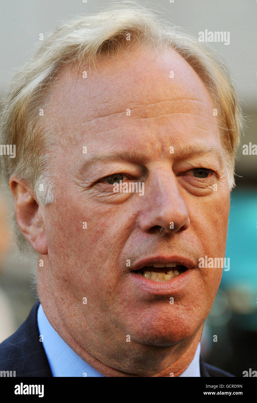 Mark Thatcher speaks to the media as he leaves the Cromwell Hospital in ...